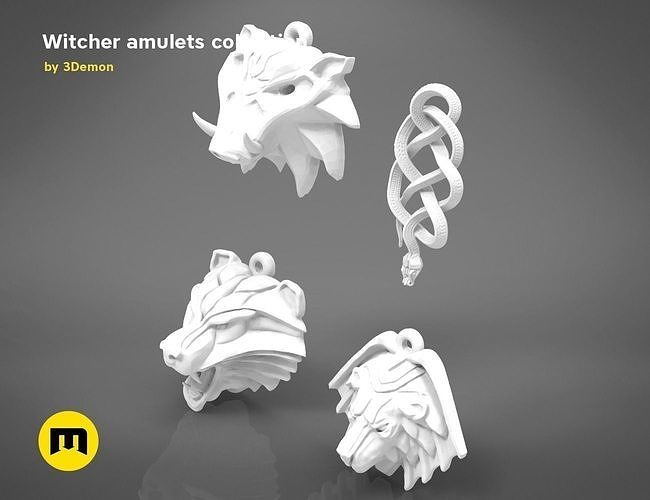 collection - witcher amulets - 3D PRINT MODEL 3D model 3D printable ...