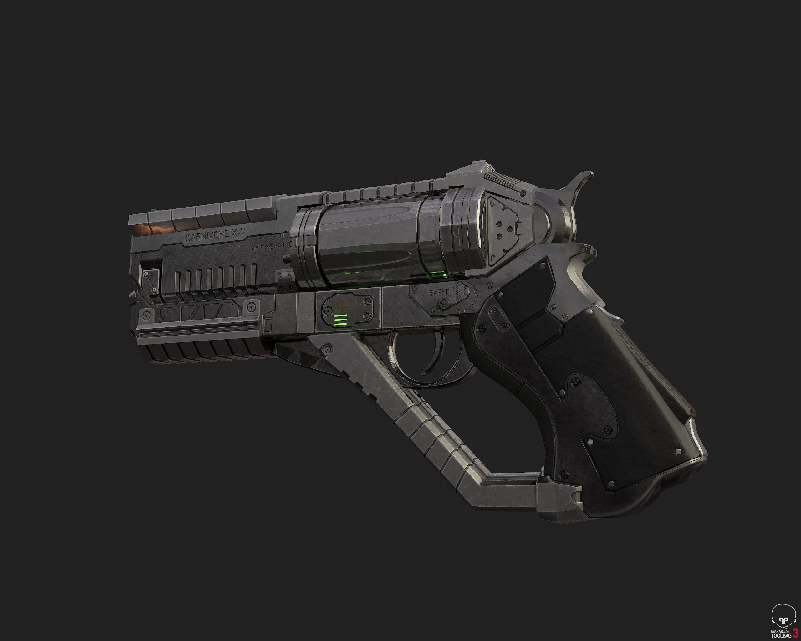 3D model Revolver-Pistol Hybrid VR / AR / low-poly rigged animated ...