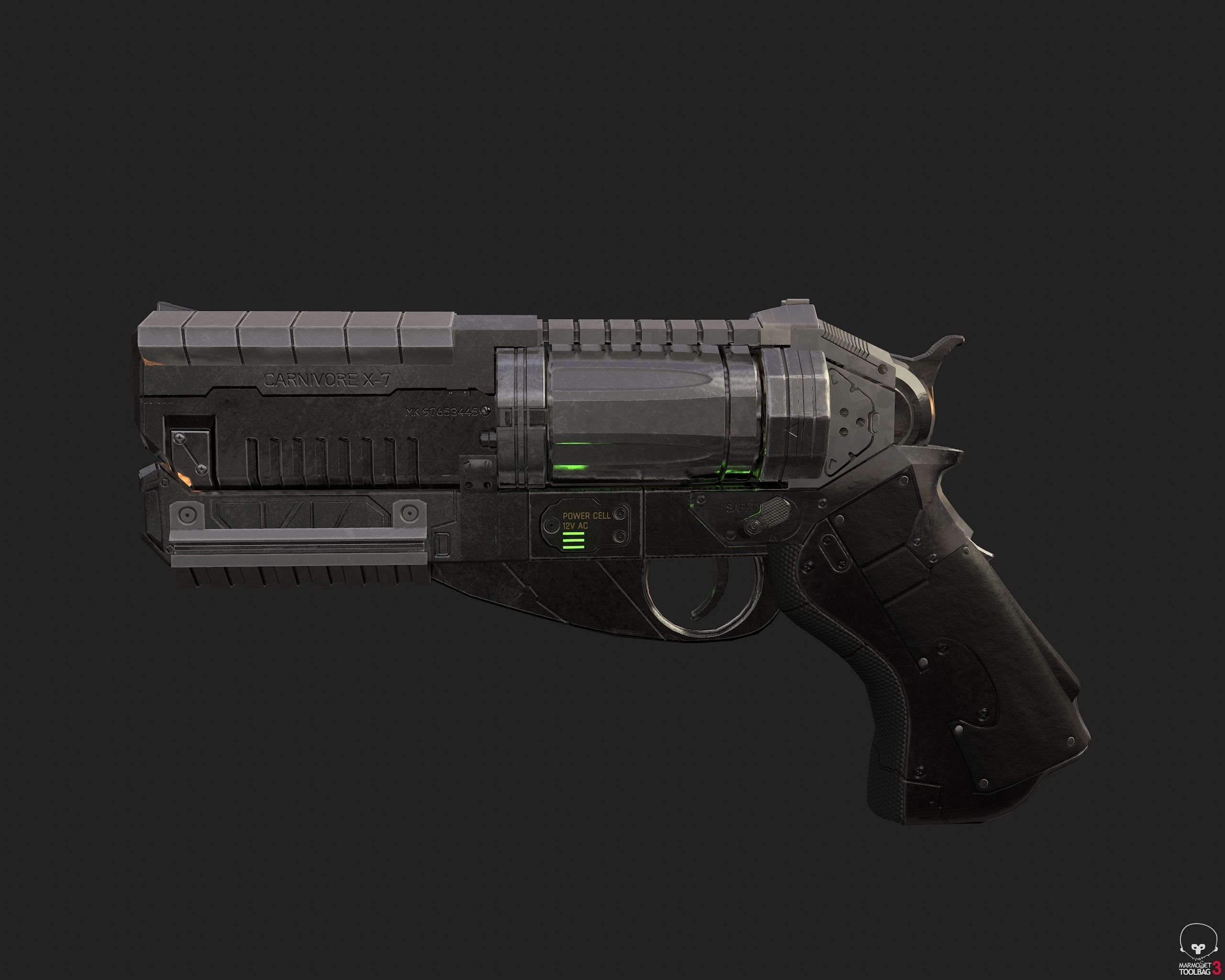 3D model Revolver-Pistol Hybrid VR / AR / low-poly rigged animated ...