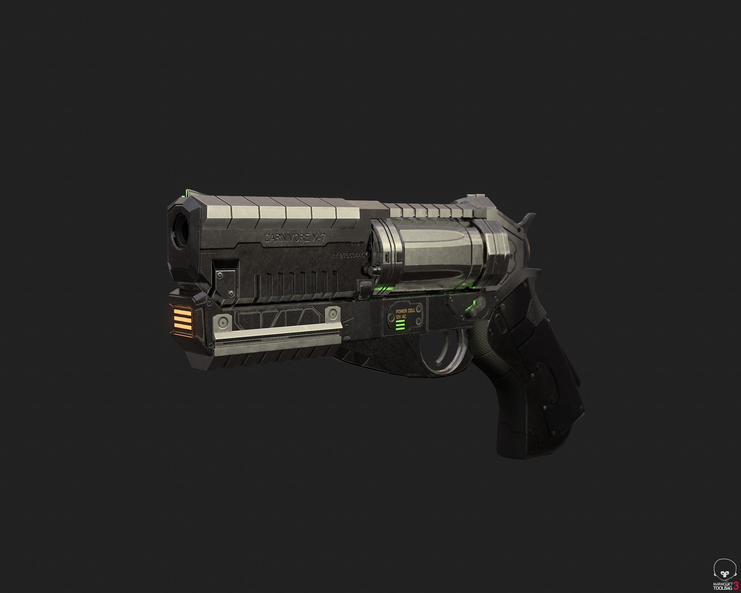 3D model Revolver-Pistol Hybrid VR / AR / low-poly rigged animated ...