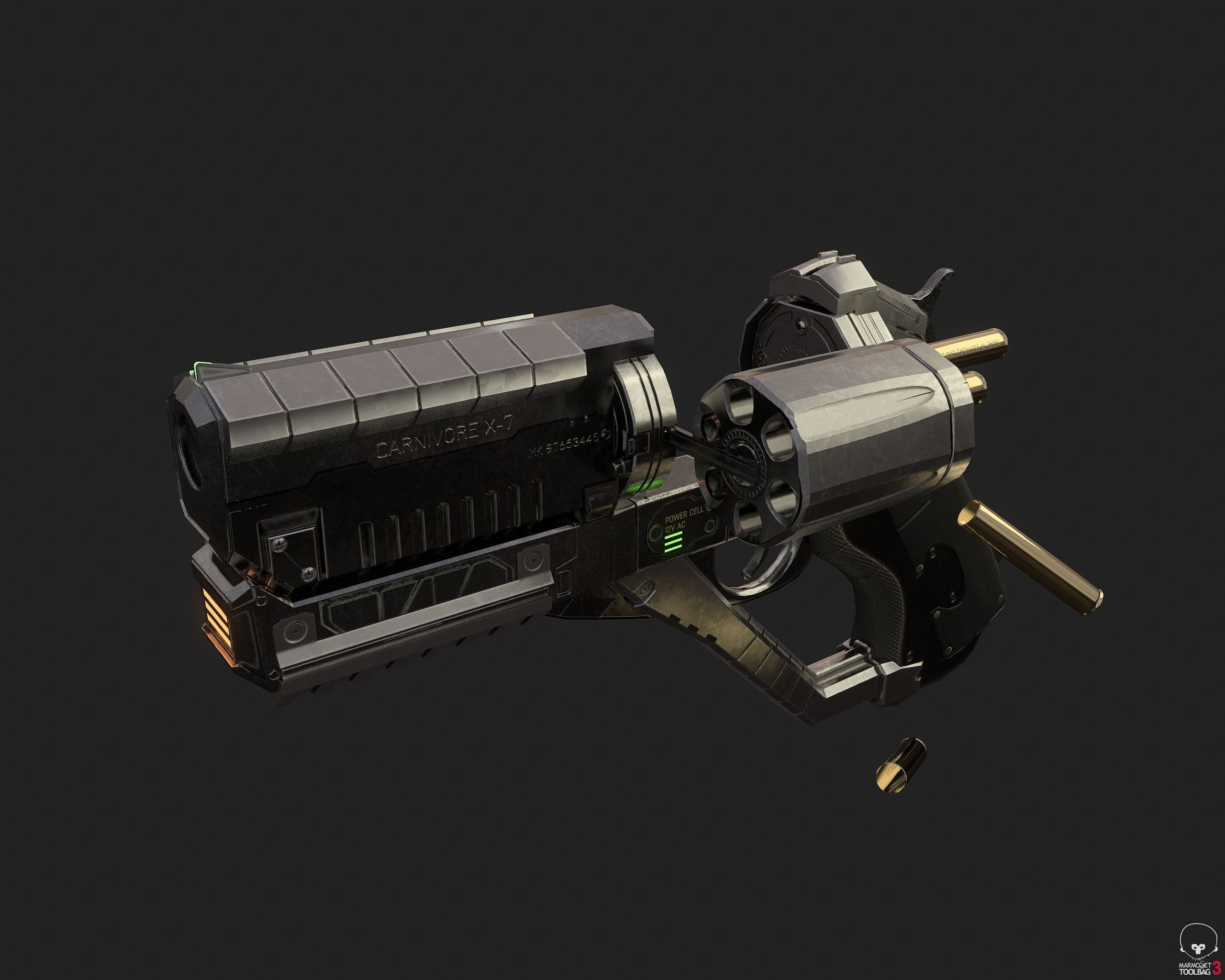 3D model Revolver-Pistol Hybrid VR / AR / low-poly rigged animated ...