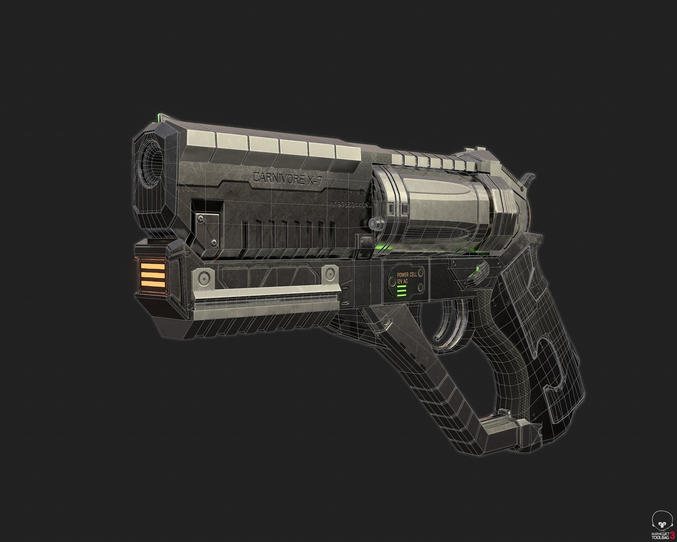 3D model Revolver-Pistol Hybrid VR / AR / low-poly rigged animated ...