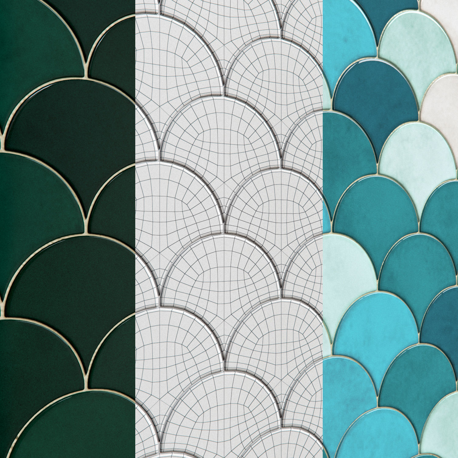 Fish tiles 3D model | CGTrader