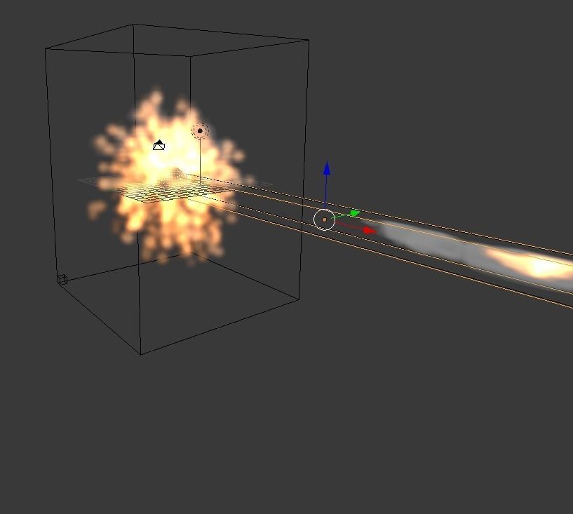 Fire-beam with exposion 3D model animated BLEND