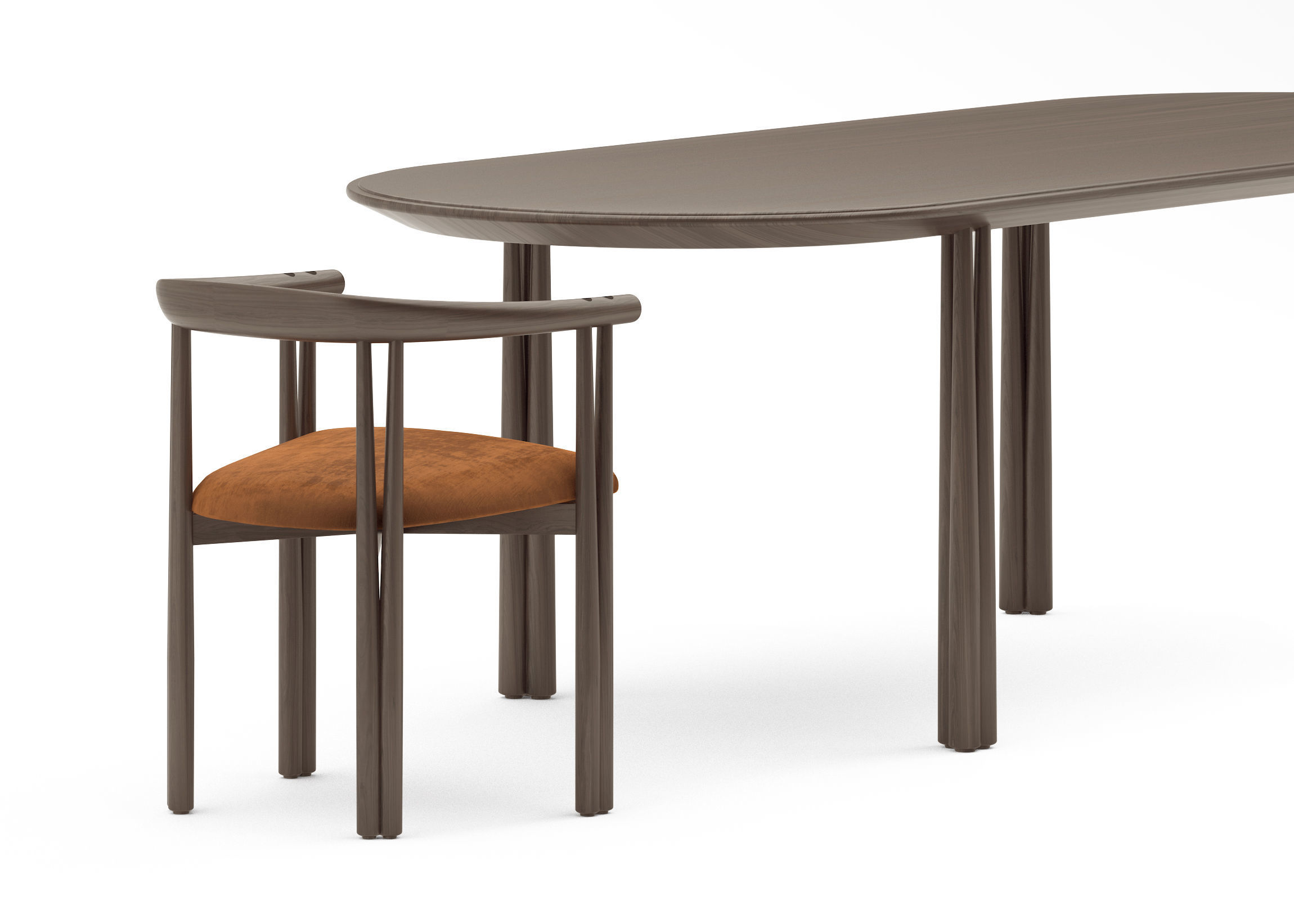 De la Espada Elliot dining chair and Elliot dining table 3D model ...