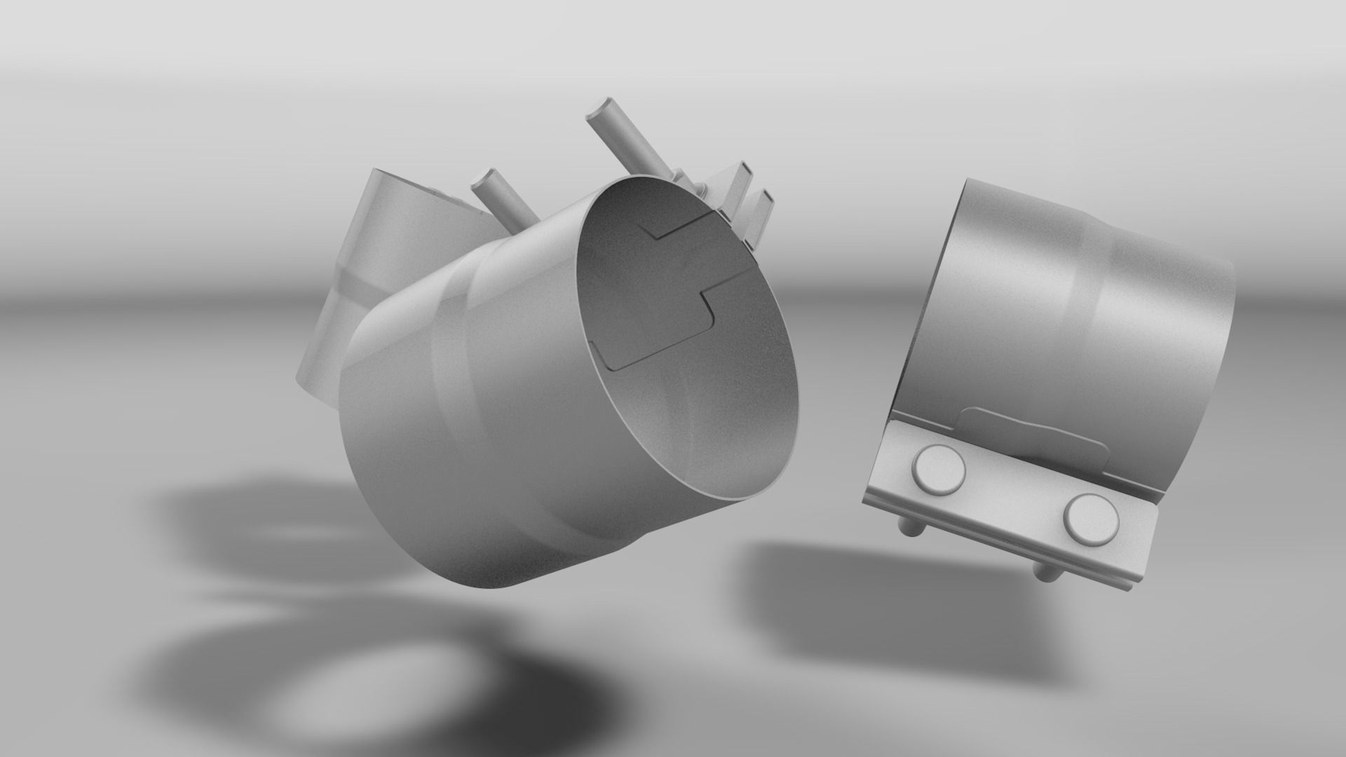 Tube clamp and adapter 3D model | CGTrader