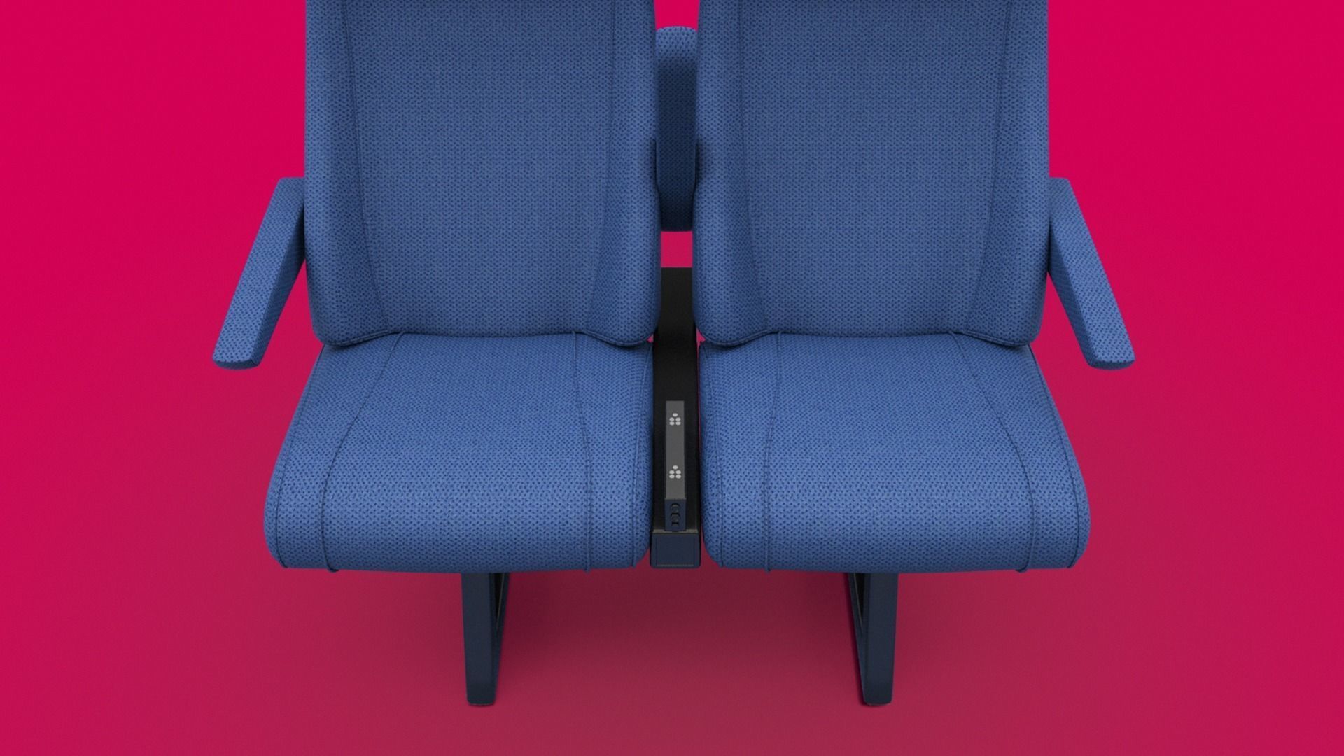 Train seat Plane passenger seats with pillow and armrest 3D model ...