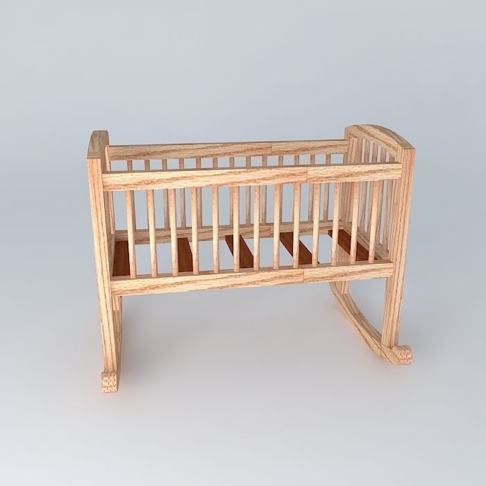 Cradle wooden baby free 3D model | CGTrader