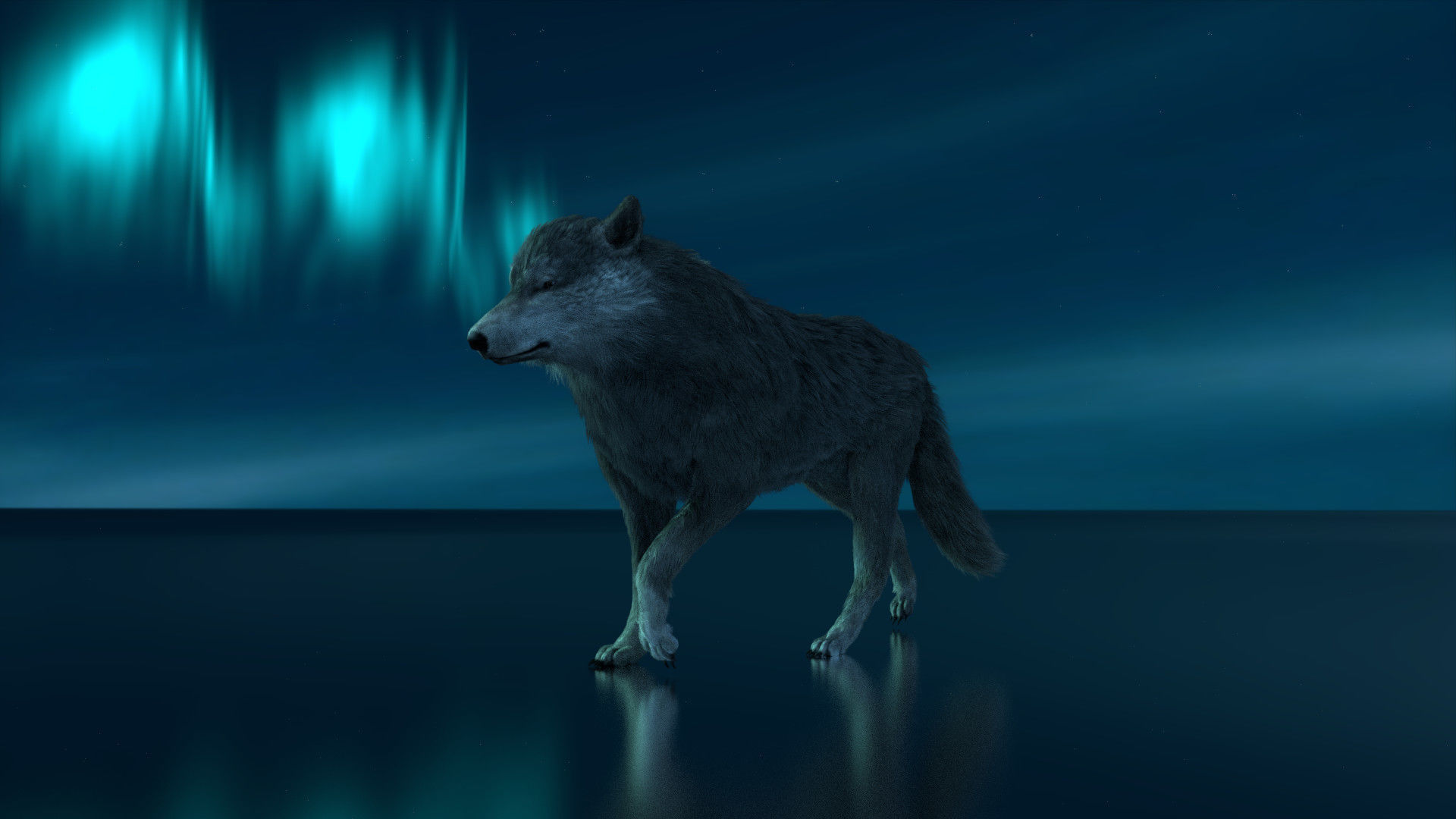 Grey wolf rigged and animated and polar light 3D model animated rigged ...