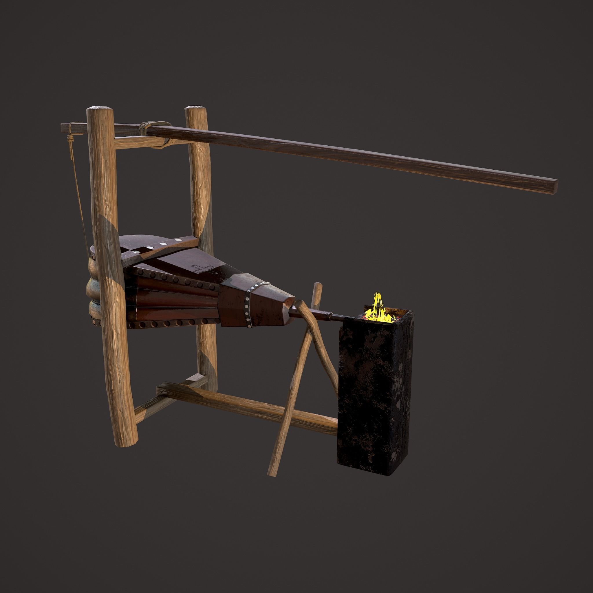 3D model Medieval Bellows VR / AR / low-poly rigged animated | CGTrader