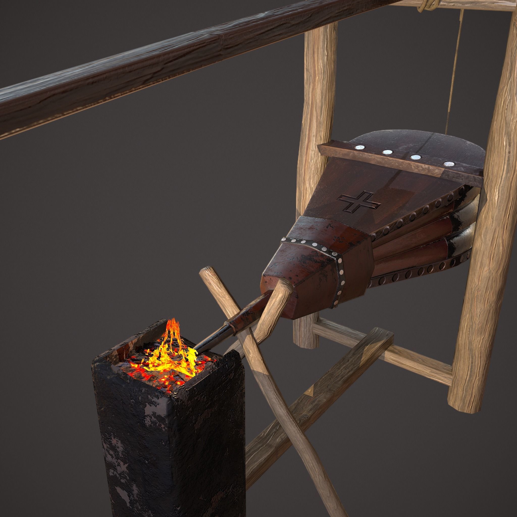 3D model Medieval Bellows VR / AR / low-poly rigged animated | CGTrader