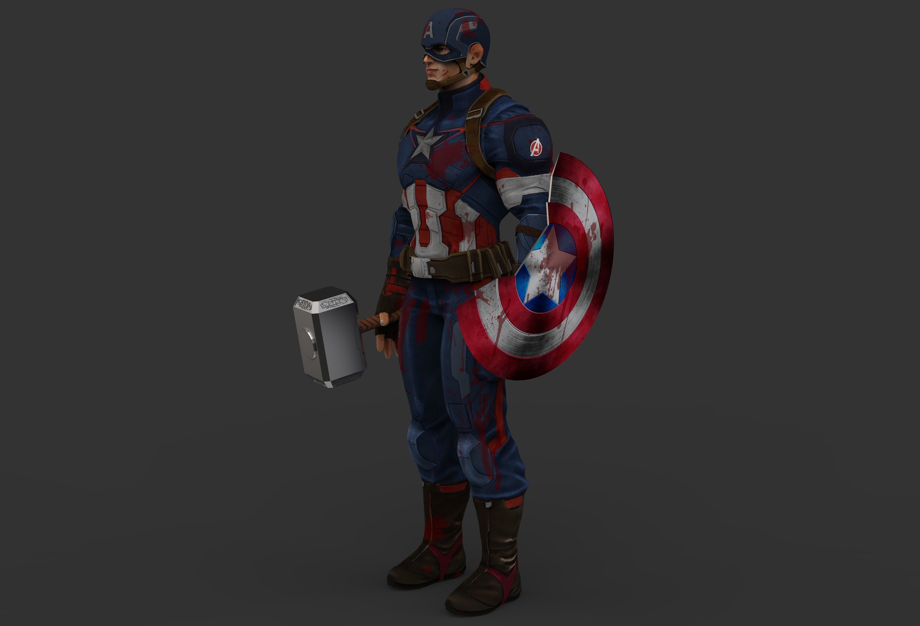 3D model Captain America VR / AR / low-poly | CGTrader