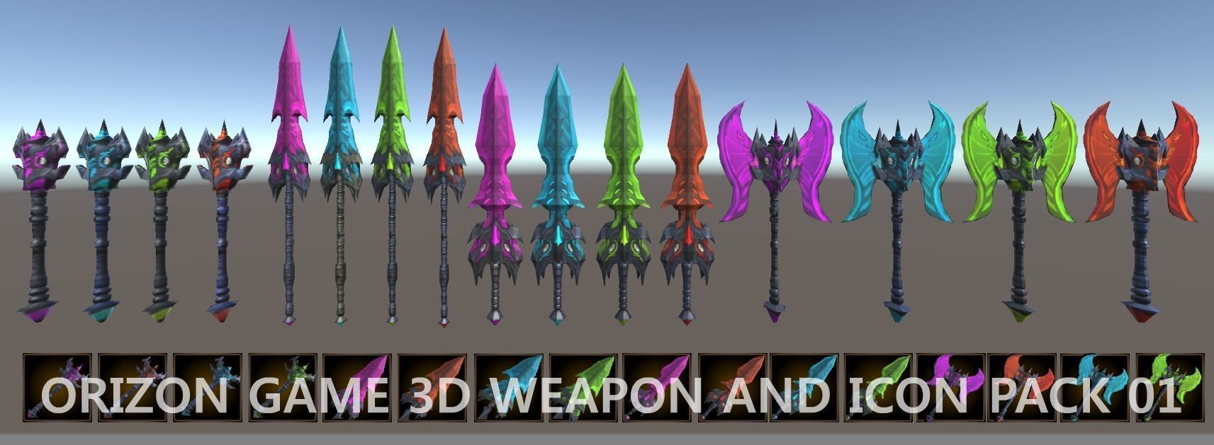 Fantasy 3D Weapons Pack 01 free VR / AR / low-poly 3D model | CGTrader