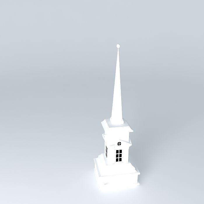 Tower 2 church steeple free 3D model | CGTrader