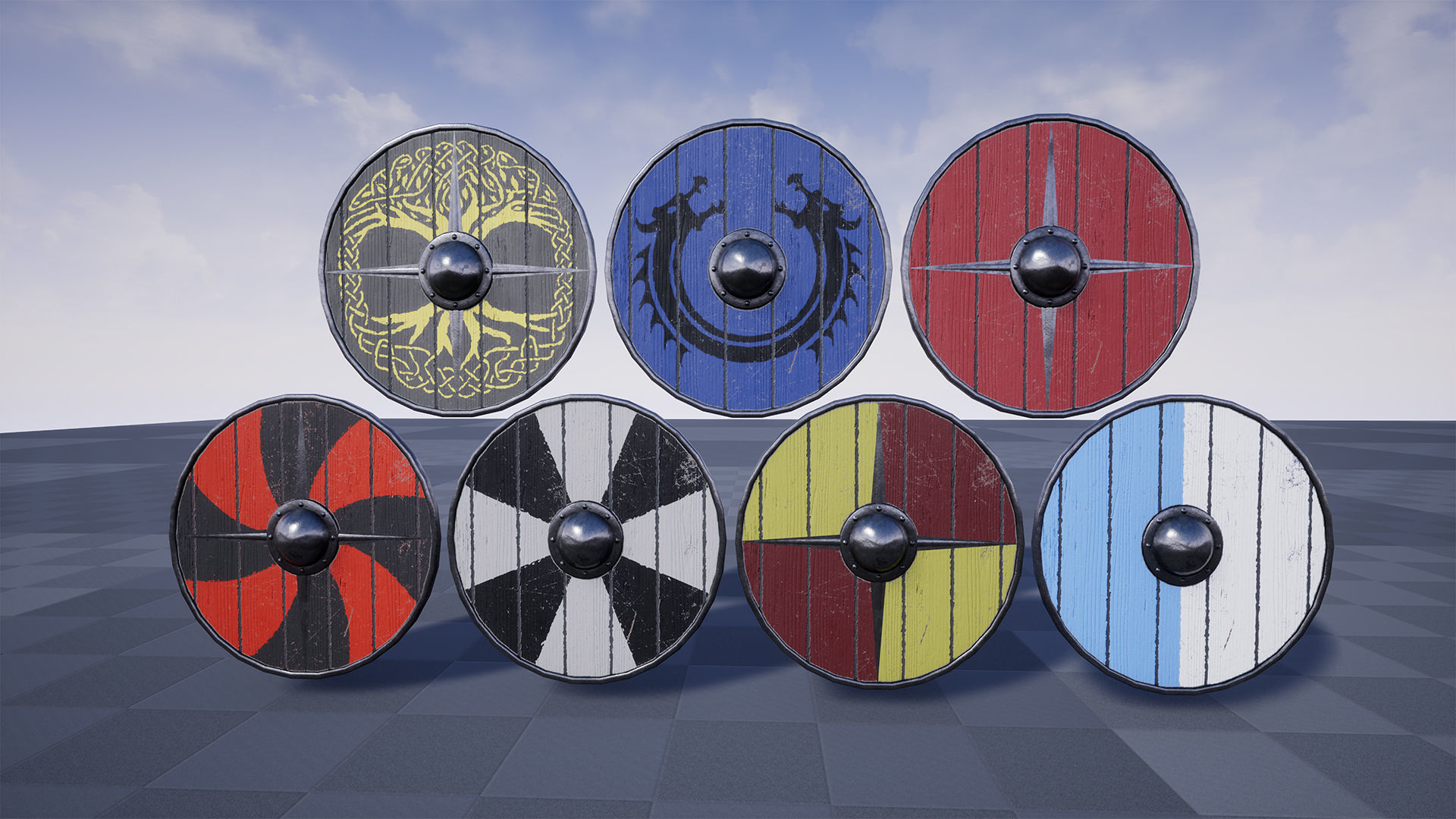 3D model UE4 - Weapons Series - Shields - Mini Pack VR / AR / low-poly ...