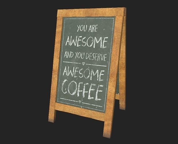 3D model City Shop Blackboard Sign VR / AR / low-poly | CGTrader