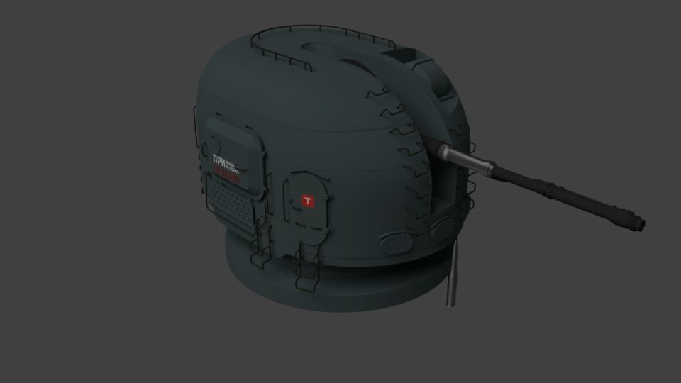 Russian Naval Gun AK-100 3D model | CGTrader