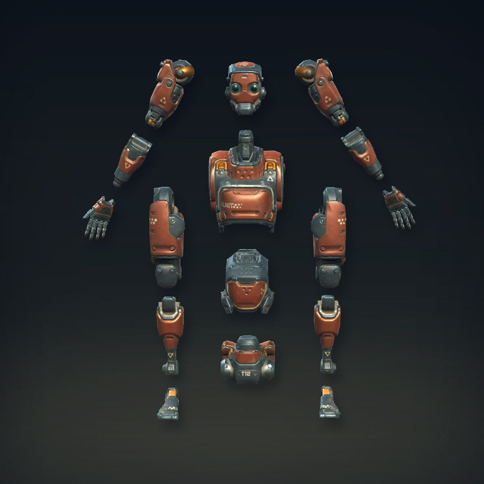 3D model Destructible Humanoid Robot VR / AR / low-poly rigged | CGTrader