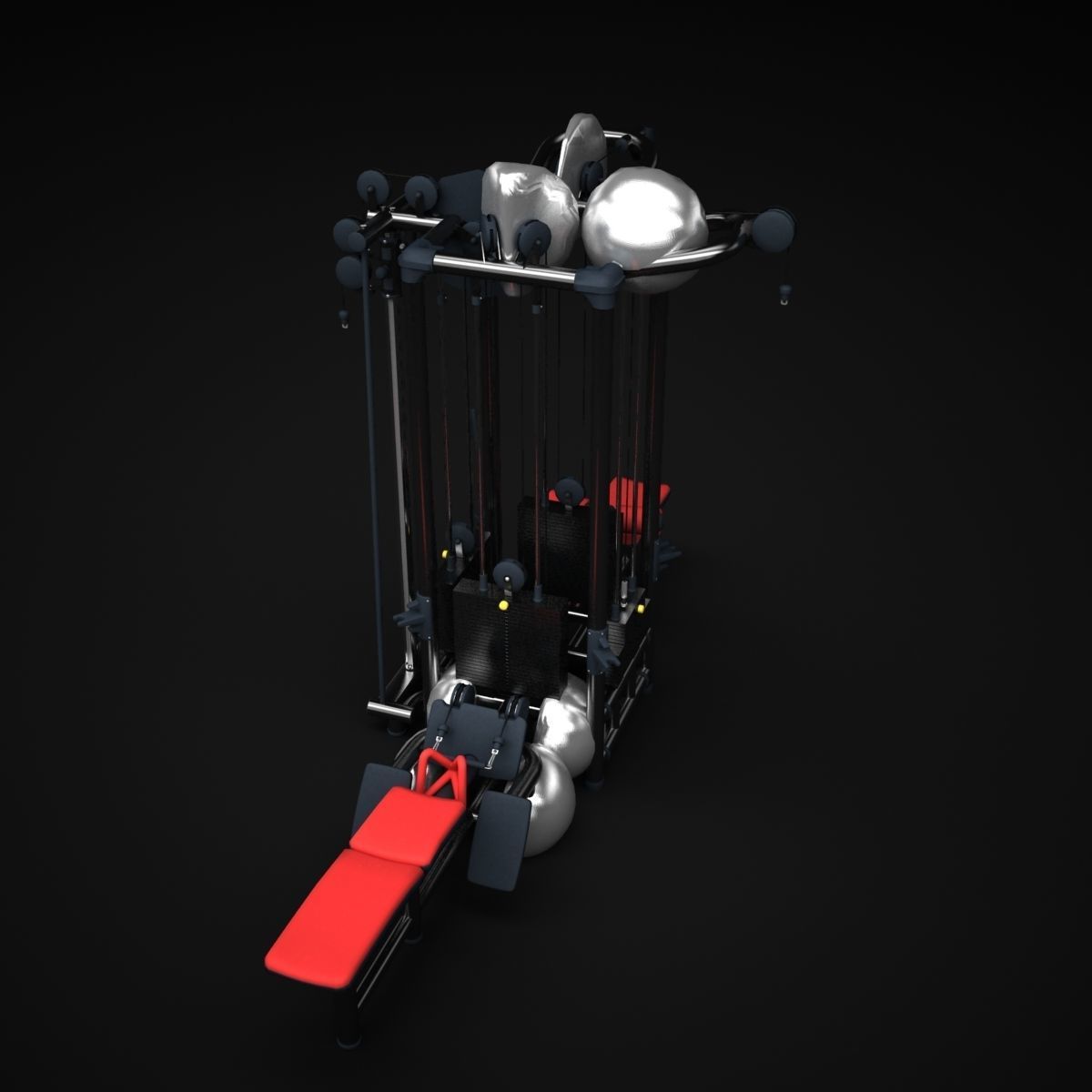 Multistation Fitness Cable Machine 3D model | CGTrader