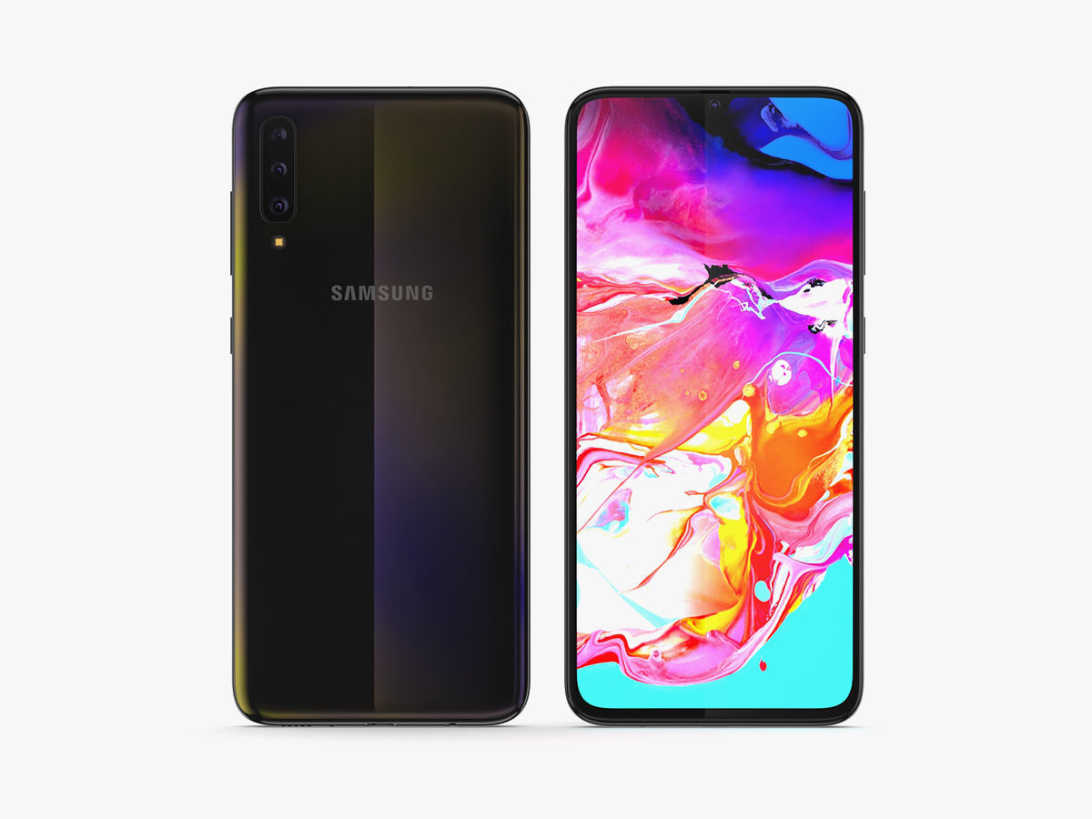 Samsung Galaxy A70 3D model MAX OBJ 3DS FBX C4D MA