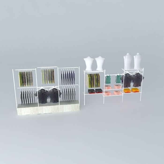 rack rail, with shelves and rts free 3D model | CGTrader