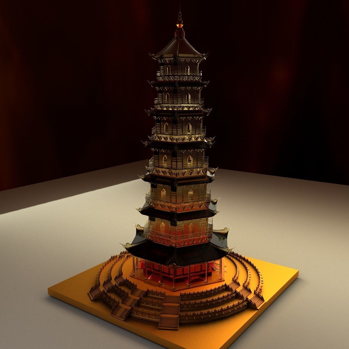 Chinese ancient tower 3D | CGTrader