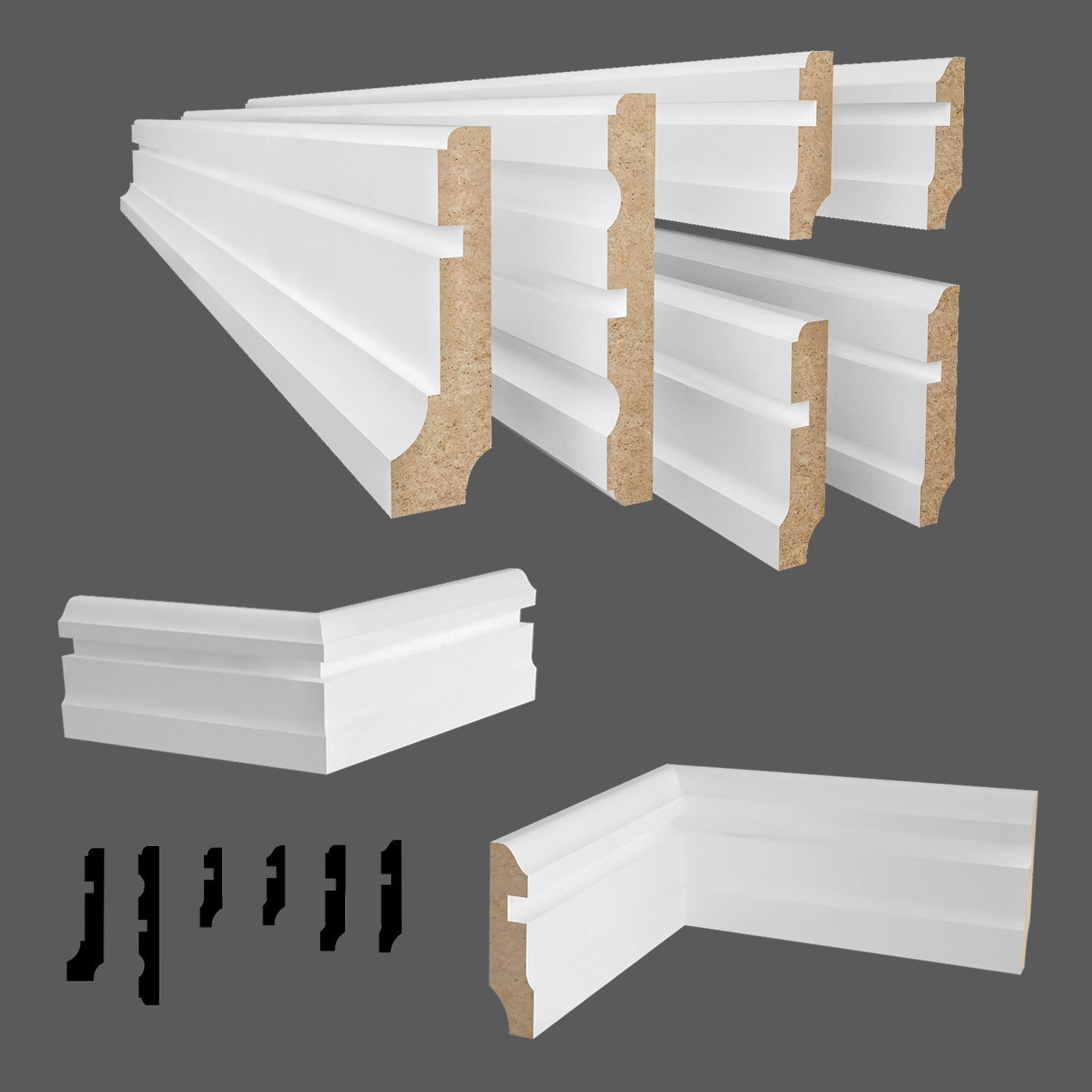 baseboards 18 pieces 3D model | CGTrader