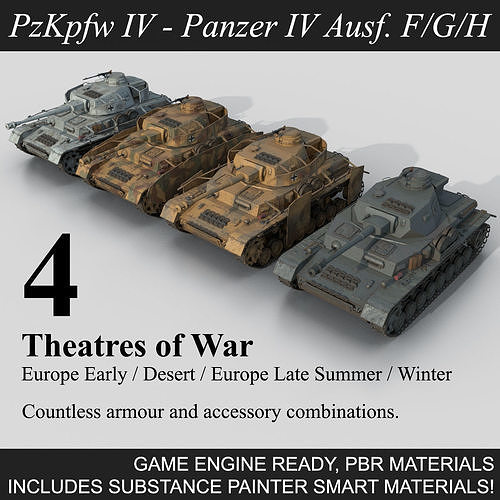 3D model PzKpfw Panzer IV Ausf F G H VR / AR / low-poly | CGTrader