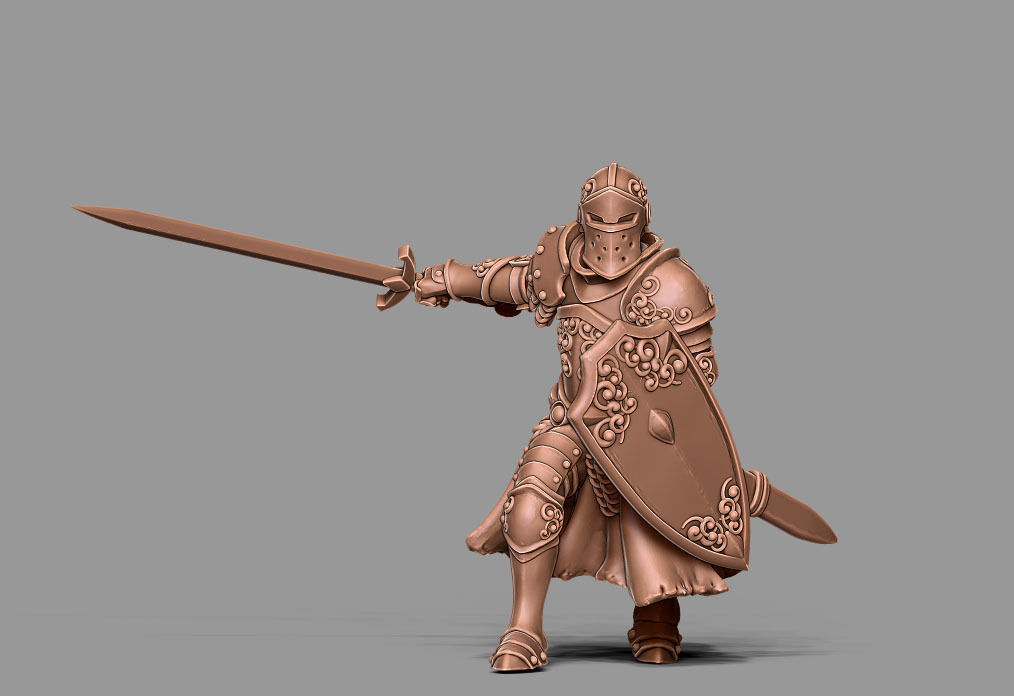 Heroic fantasy bundle - 4 fantasy miniatures 35mm scale 3D model 3D ...