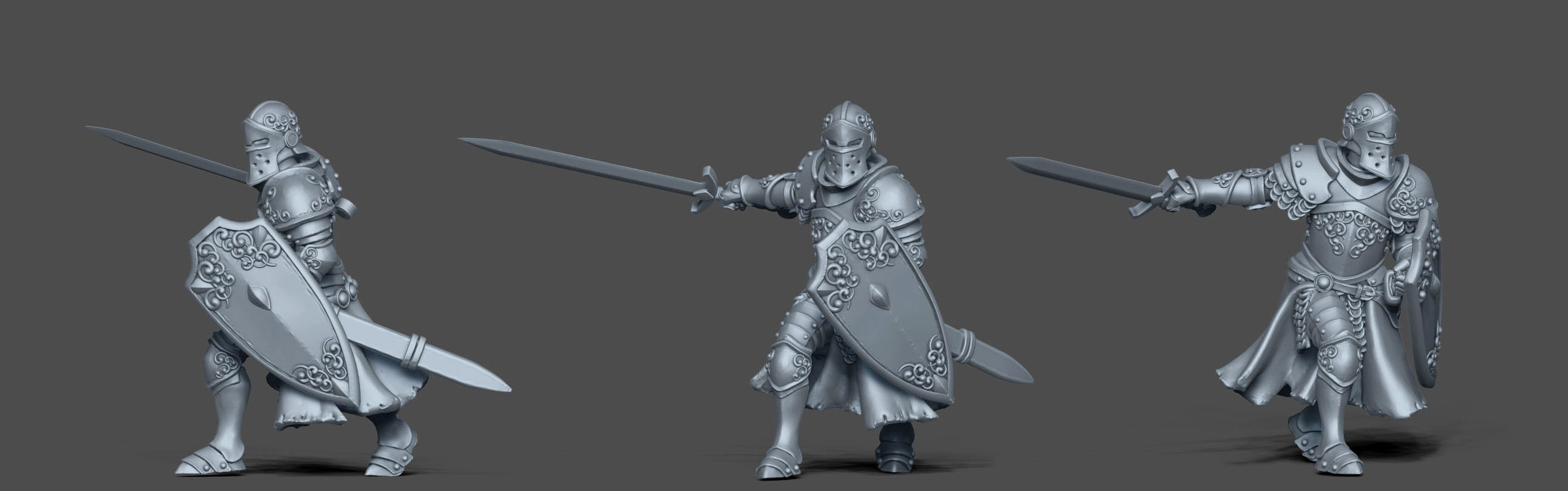 Heroic fantasy bundle - 4 fantasy miniatures 35mm scale 3D model 3D ...