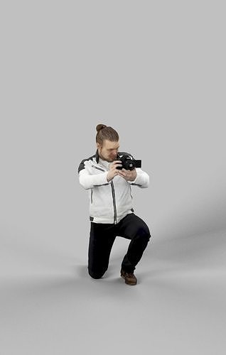 3D model Keen A Casual Man Photographer with a Camera VR / AR / low ...