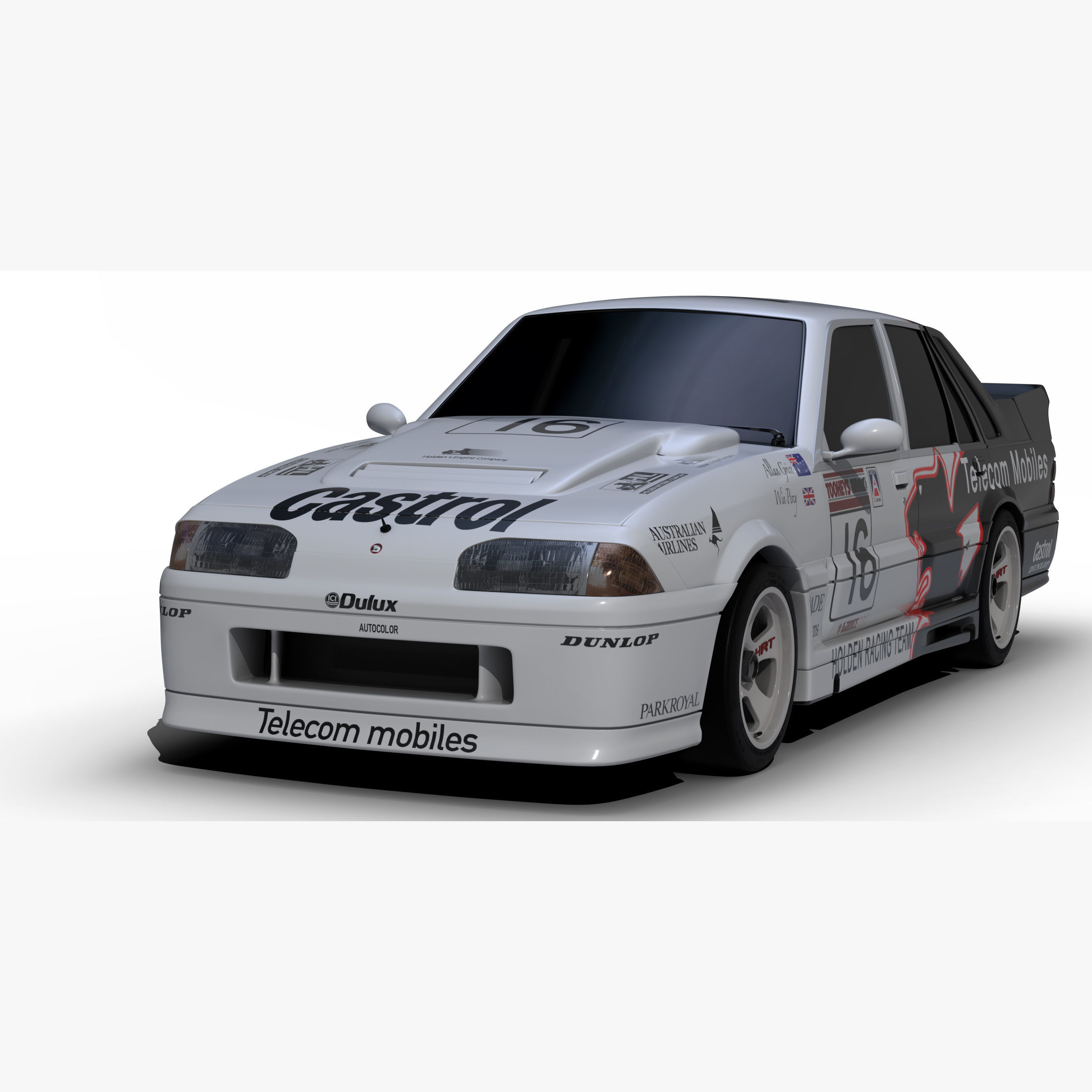3D model Holden Commodore VL Race Car 1990 VR / AR / low-poly rigged ...