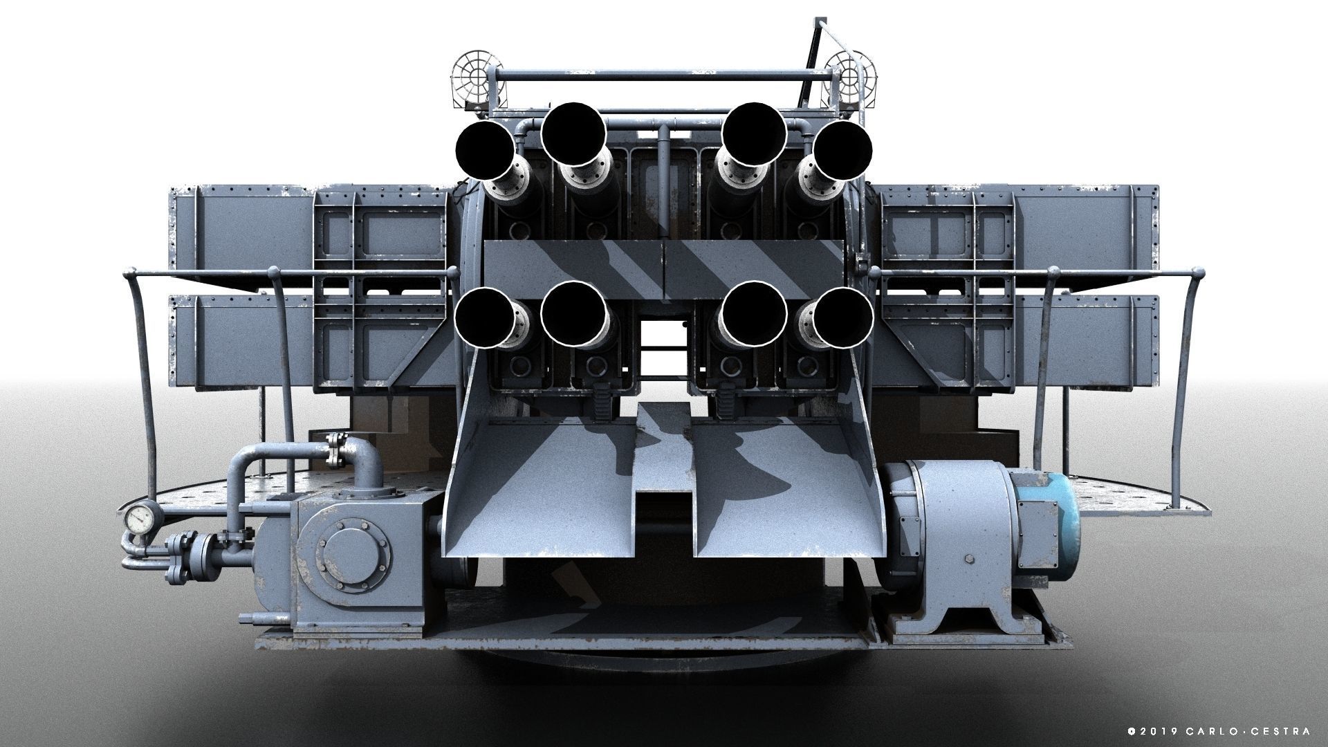 3D model QF 2-pounder Mark VIII Chicago piano VR / AR / low-poly | CGTrader