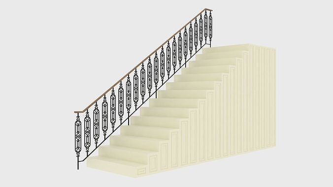 Highly detailed railing 01 3D model | CGTrader