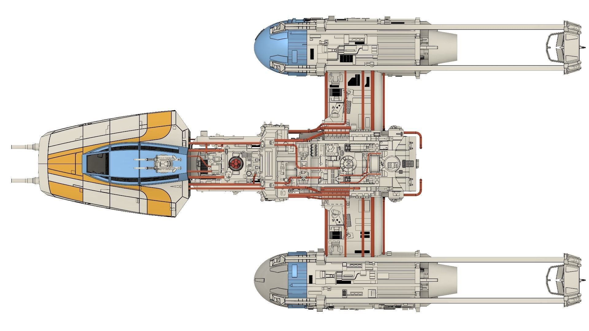 BTL-A4 Y-wing starfighter 3D model 3D printable | CGTrader