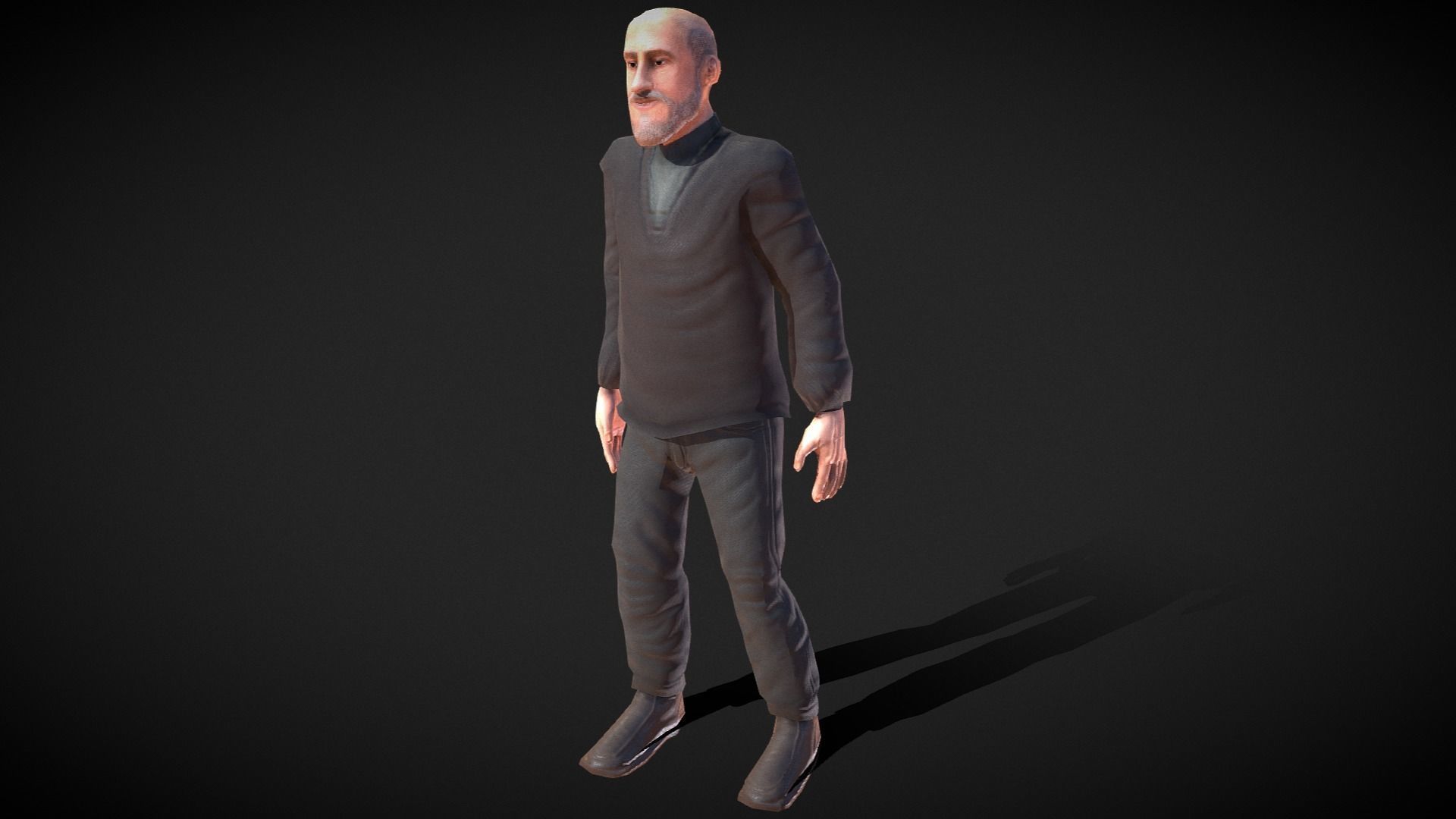 3D model Casual Style - Old Man - Animated Low-Poly Character VR / AR ...