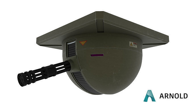 3D model Ceiling Turret VR / AR / low-poly | CGTrader