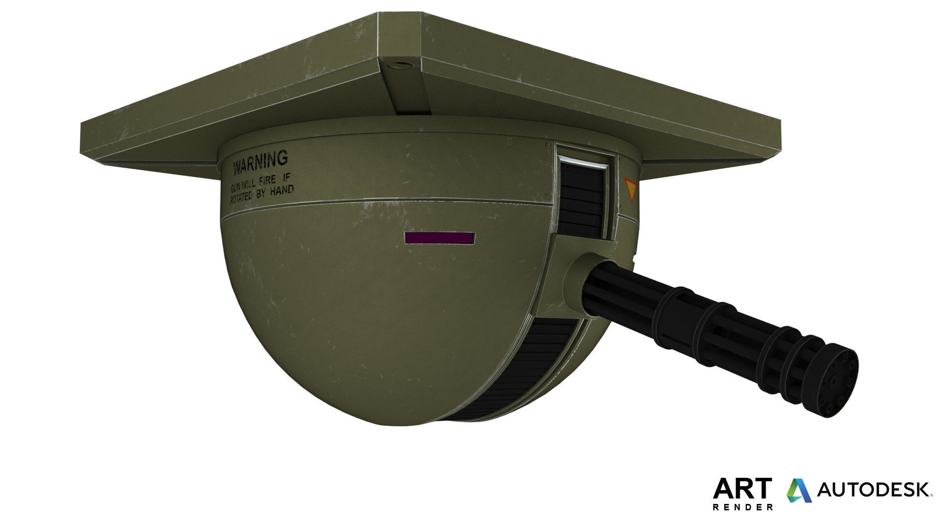 3D model Ceiling Turret VR / AR / low-poly | CGTrader