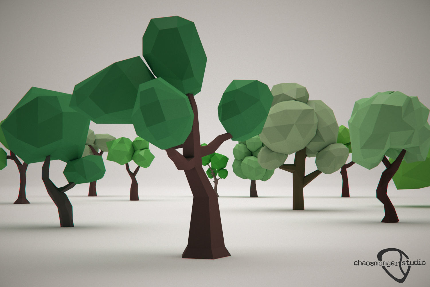 3D model Low Poly Forest Trees Pack VR / AR / low-poly | CGTrader