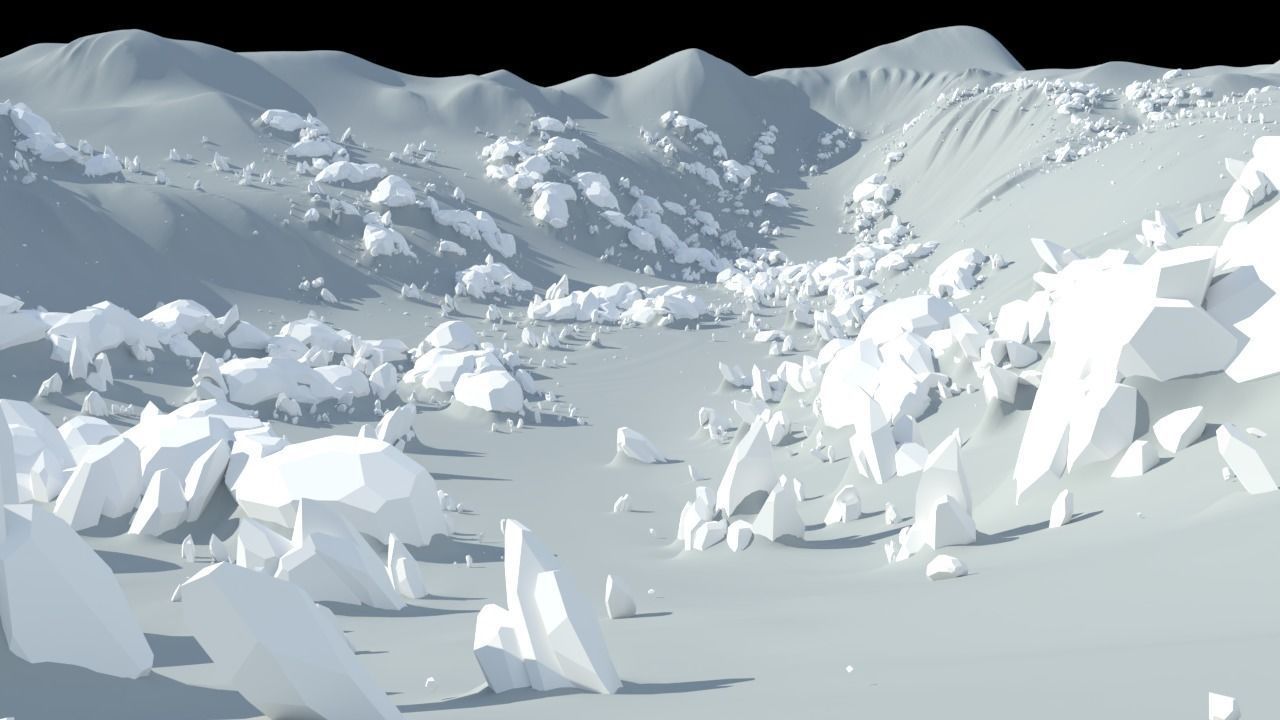 High-poly terrain in low-poly style free 3D model | CGTrader
