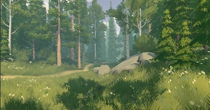 3D model Stylized Nature Vol 01 VR / AR / low-poly rigged animated ...