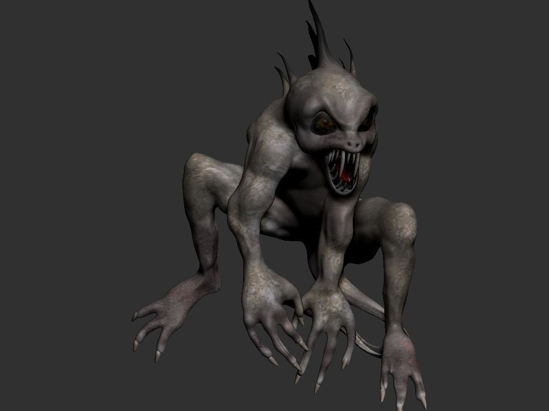 Chupacabras creature with long legs and claws 3D model | CGTrader