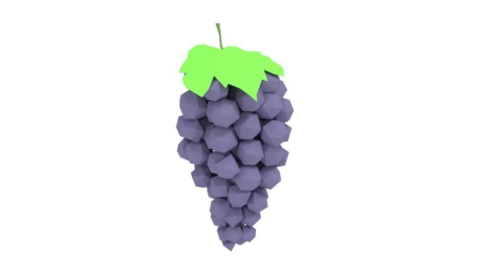3D model Low Poly Cartoon Grape VR / AR / low-poly | CGTrader