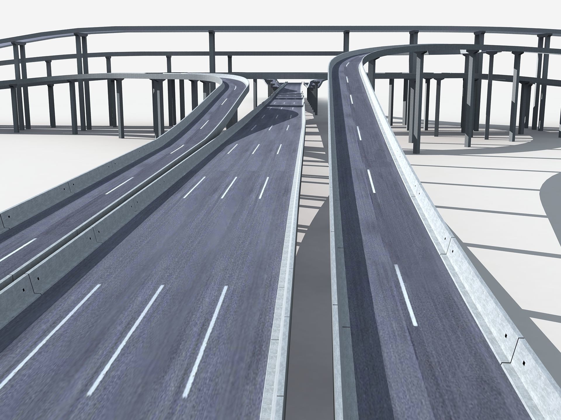 Highway Road Viaduct Flyover 05 3D model | CGTrader