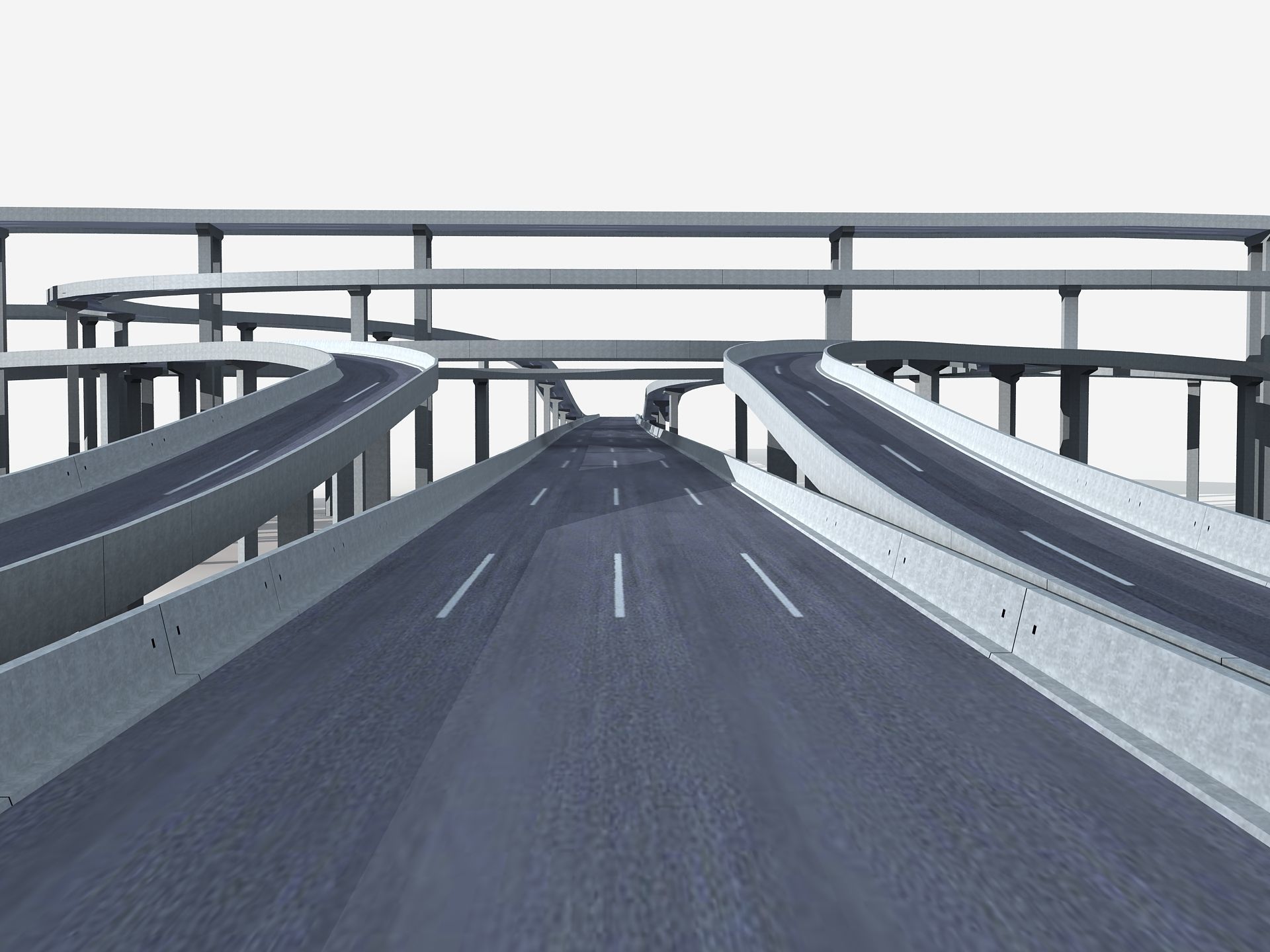 Highway Road Viaduct Flyover 05 3D model | CGTrader