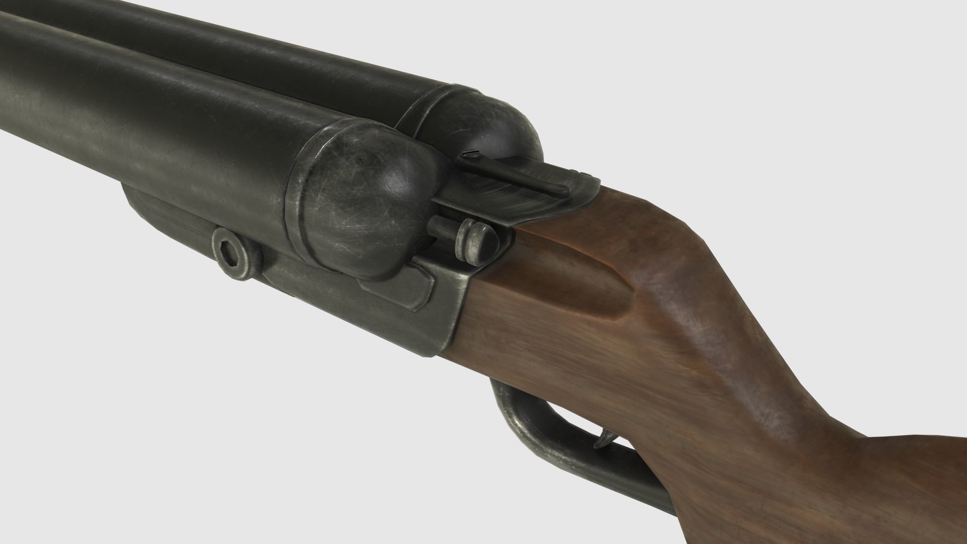 3D model Low Poly Double Barrel Shotgun With PBR Materials VR / AR ...