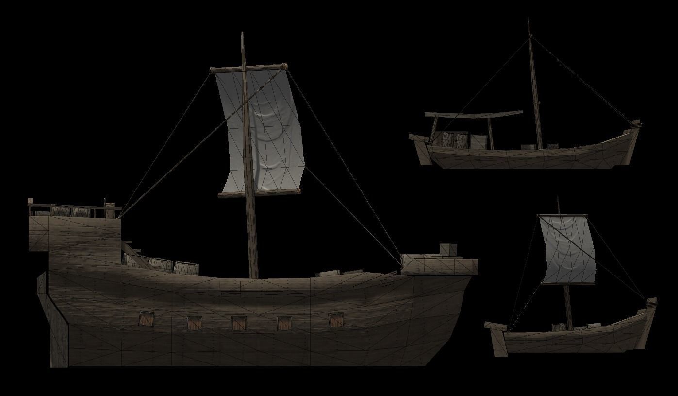 3D model Medieval Trade Boats VR / AR / low-poly | CGTrader
