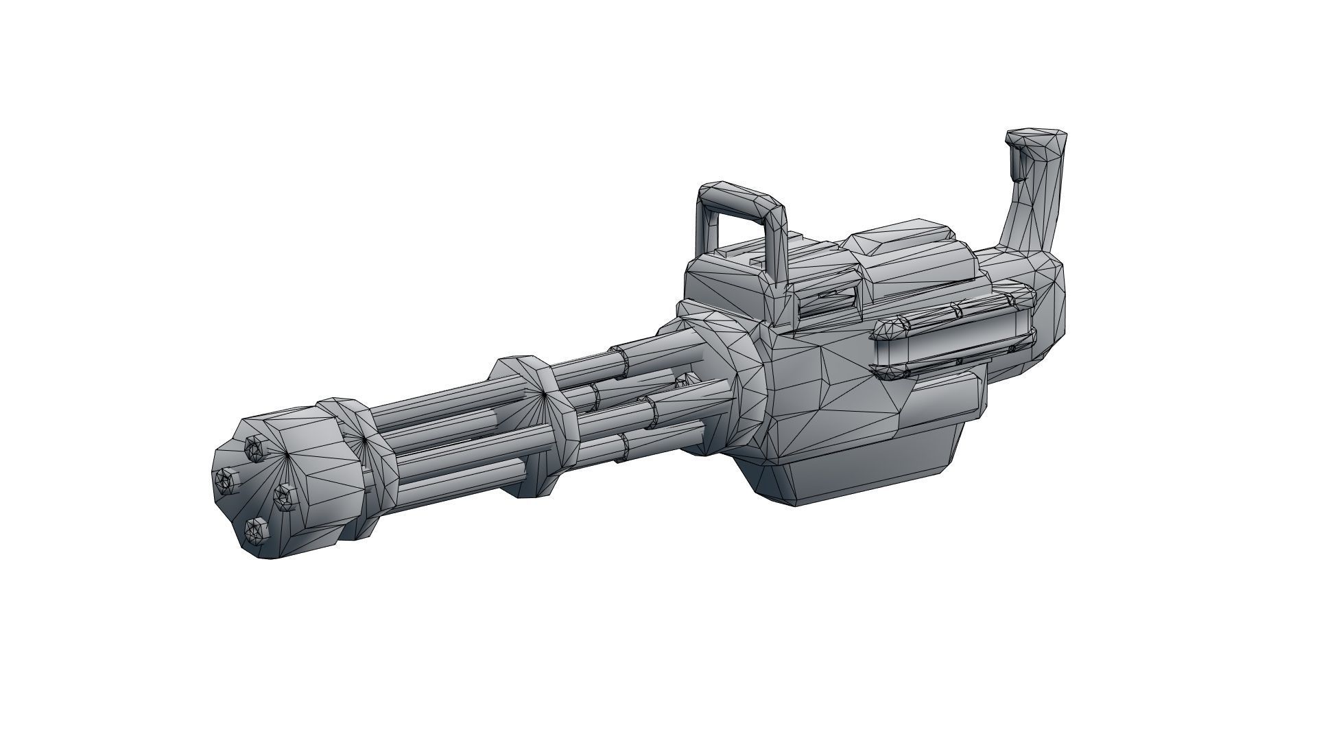 3D model Low Poly Minigun With PBR Materials VR / AR / low-poly | CGTrader
