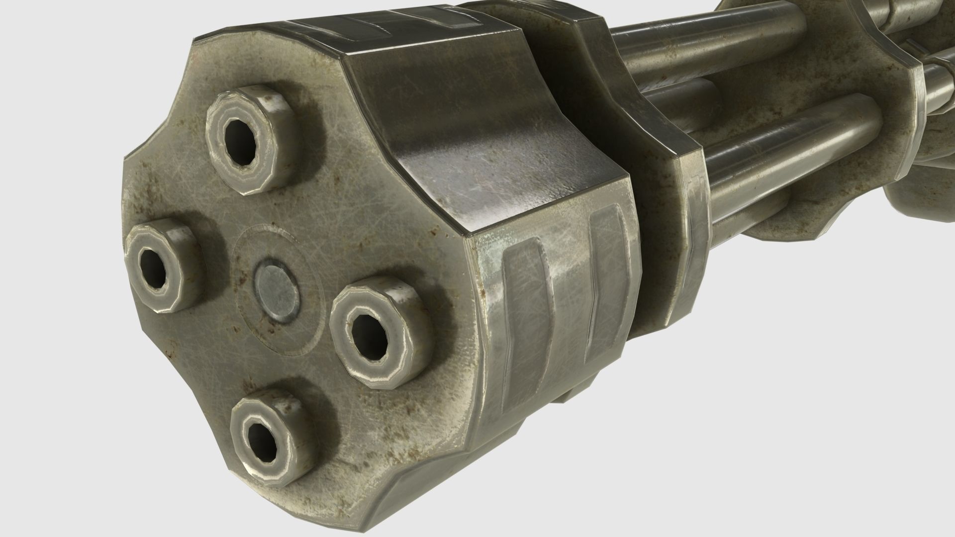 3D model Low Poly Minigun With PBR Materials VR / AR / low-poly | CGTrader