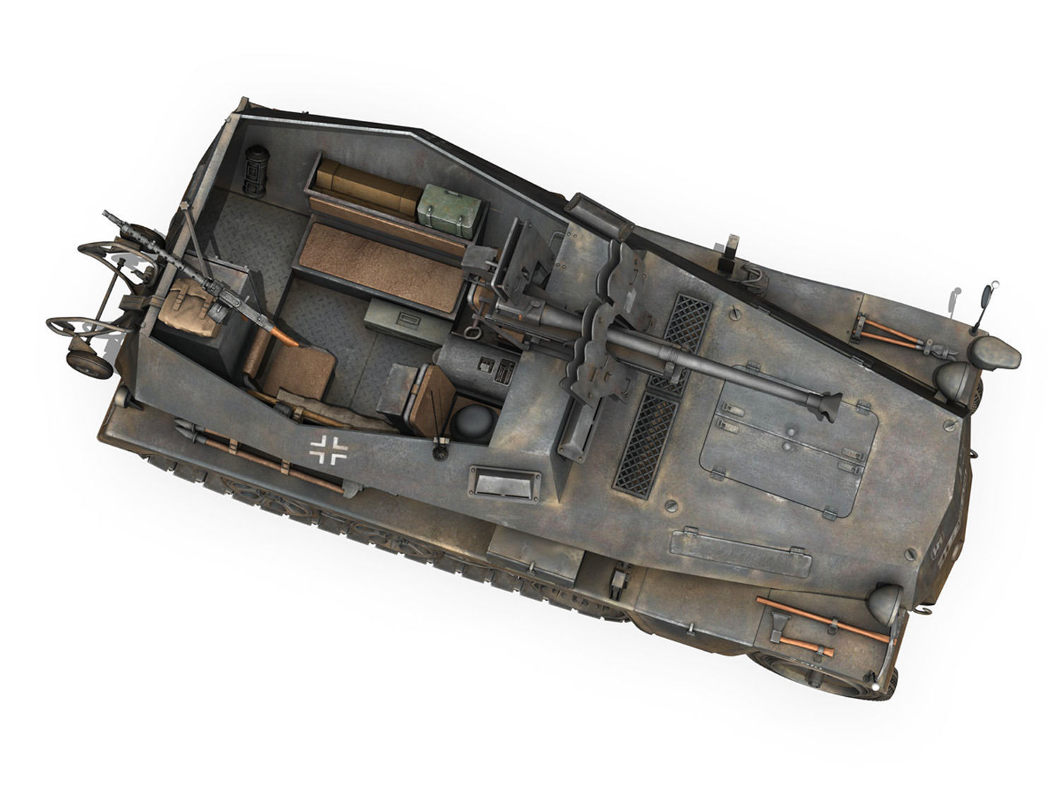 SD KFZ 250 Halftruck with sPzB 41 2 SS-PzDiv 3D model | CGTrader